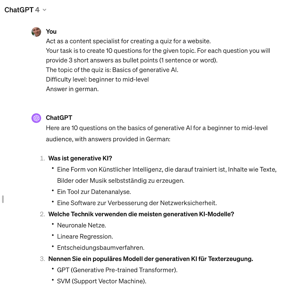 Interactive content: Create a quiz with ChatGPT - ai-rockstars.com