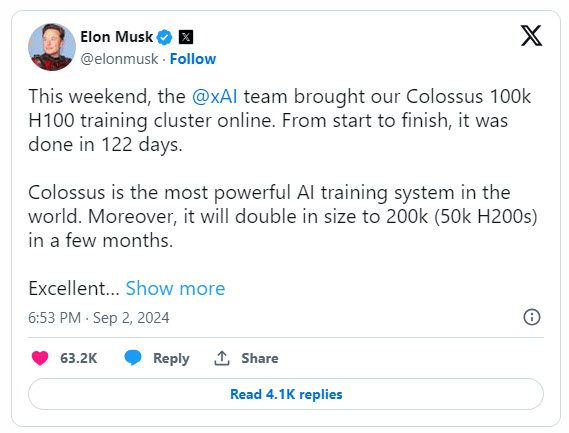 Elon Musk unveils Colossus: The world's largest Nvidia GPU ...