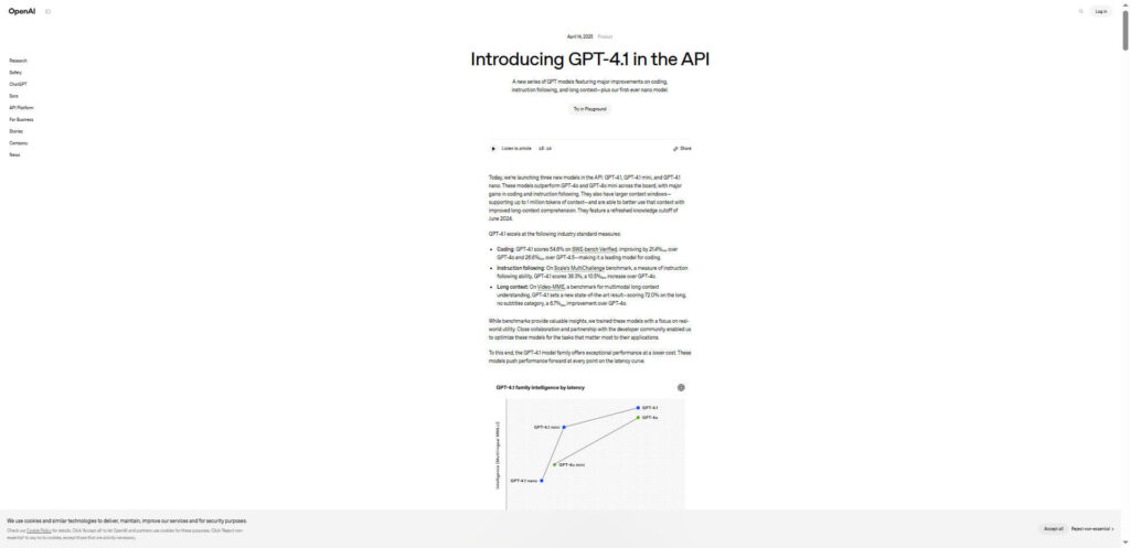 GPT-4.1: OpenAI's AI breakthrough with 1 million token context window ...