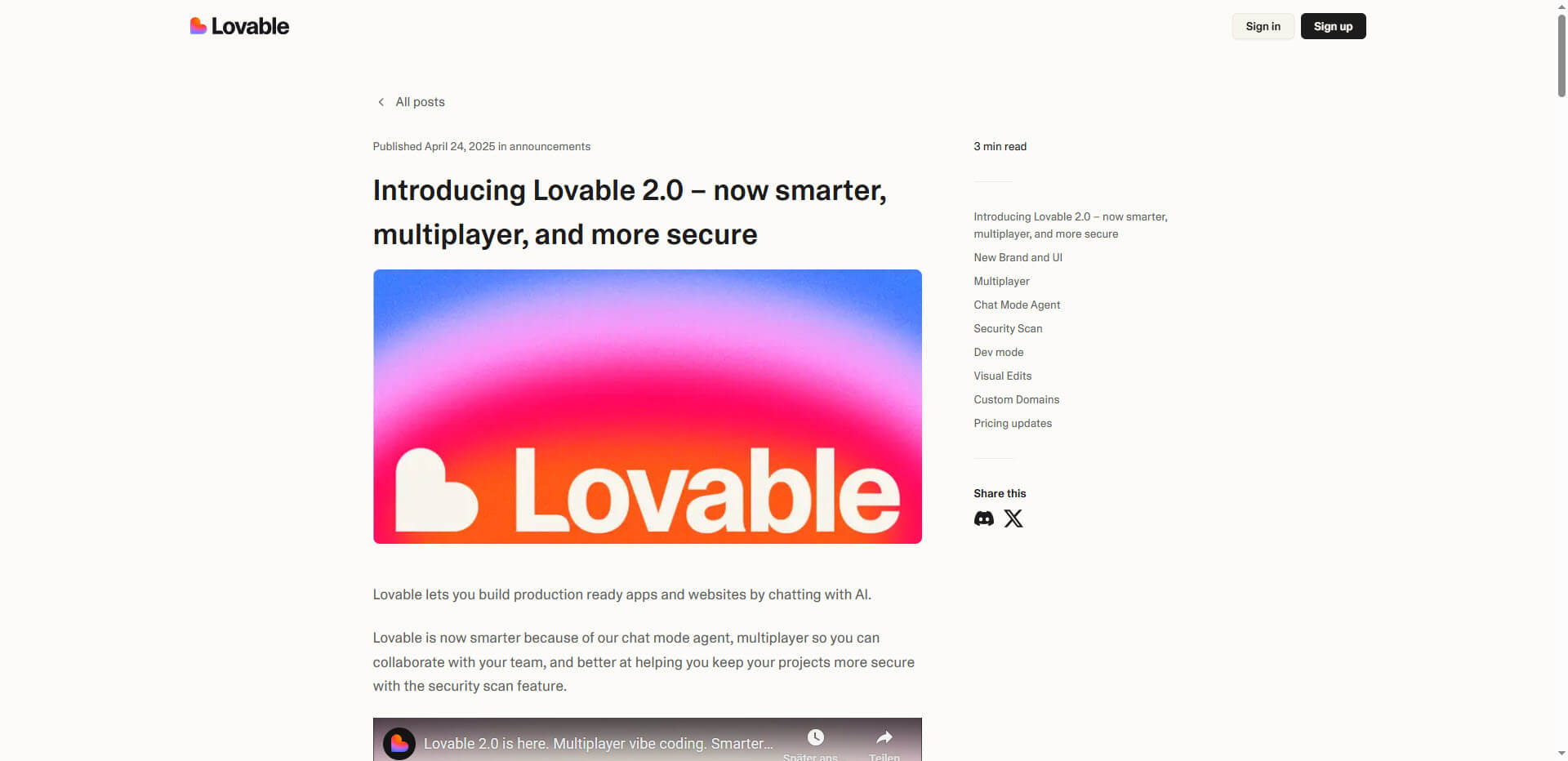 Lovable 2.0: AI-supported software development is transformed by ...