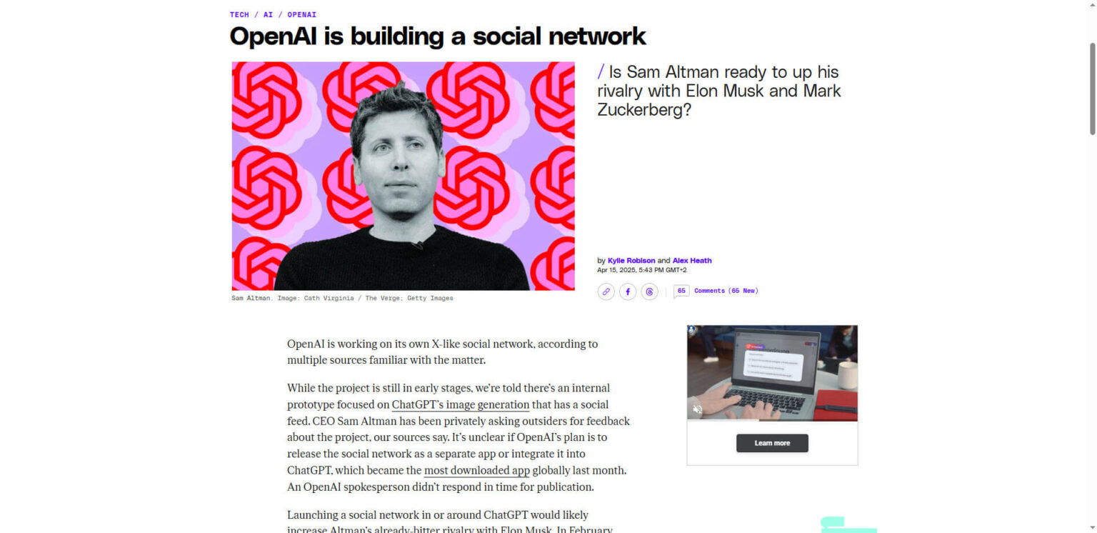 OpenAI develops social media platform: competition with X and strategic ...