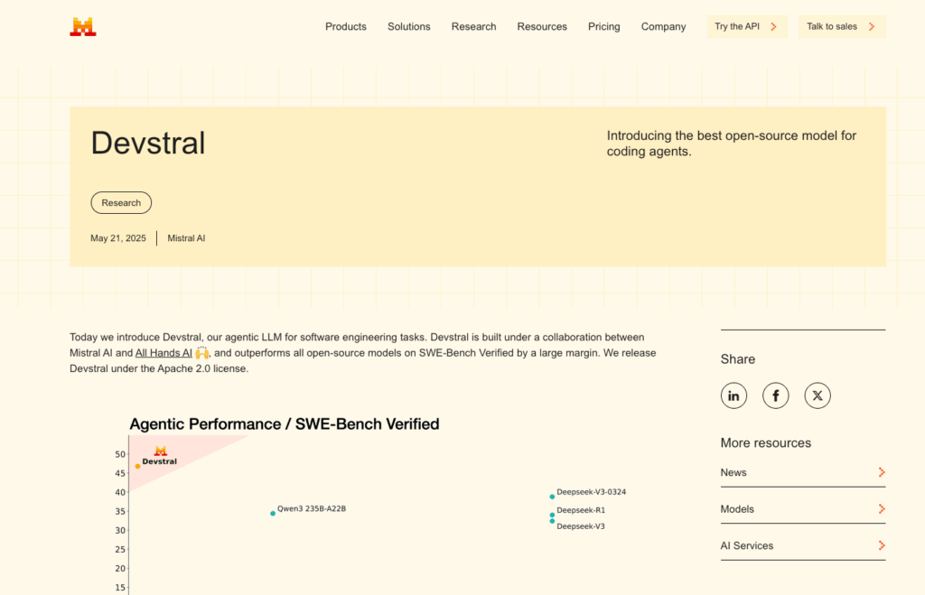 Devstral by Mistral AI: AI model for software development outperforms GPT-4 on local hardware ...